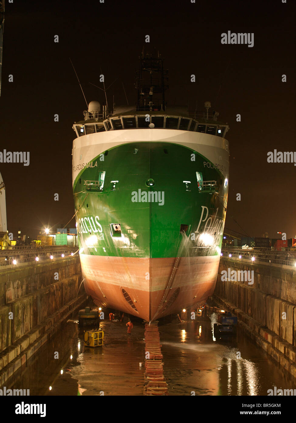 Ship in dry dock Stock Photo - Alamy