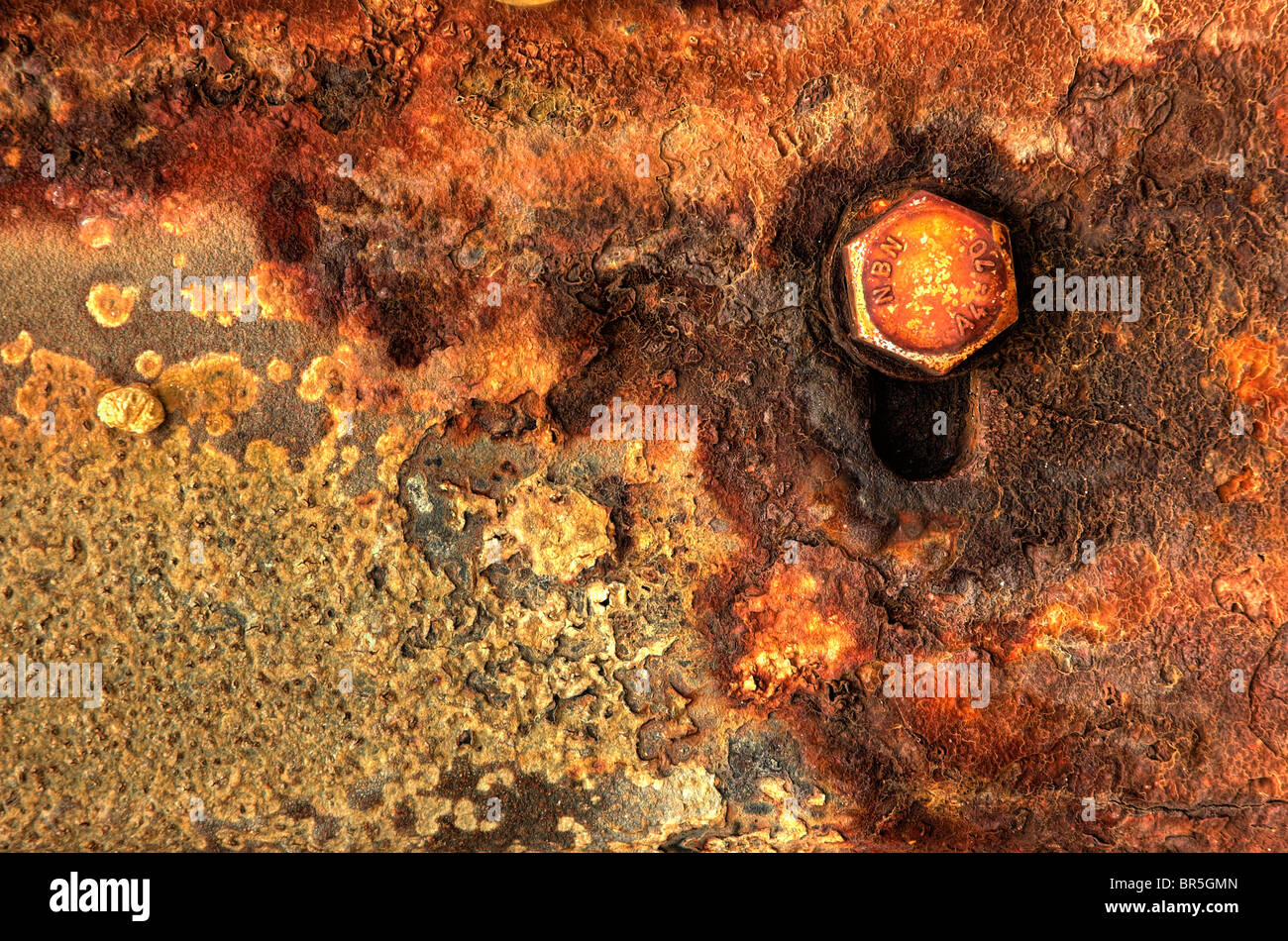 A rusty bold and rusty metal Stock Photo - Alamy