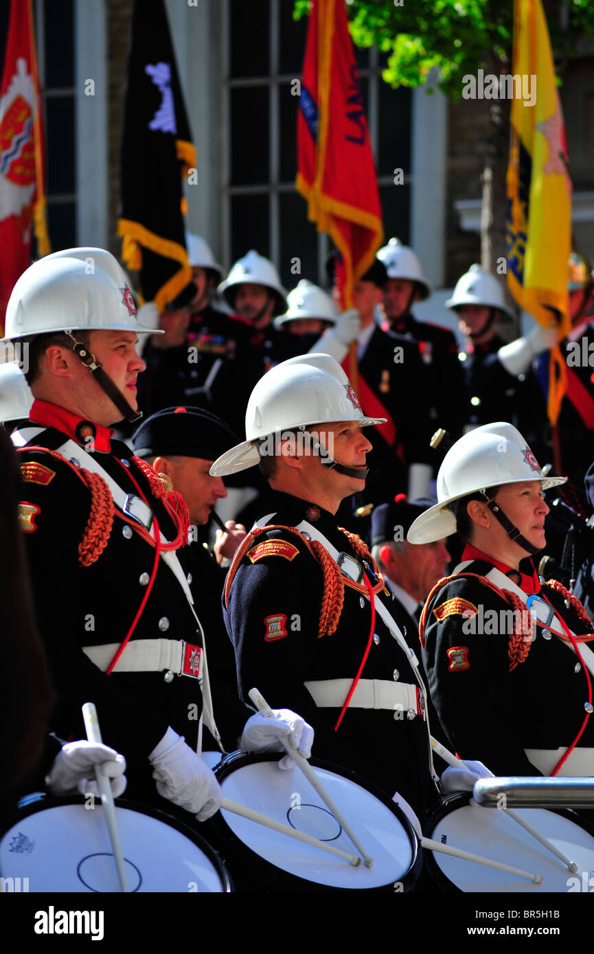 Fireman Marching Band, London, England Stock Photo - Alamy