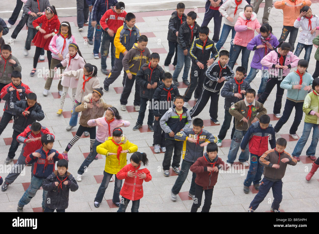 Students doing exercises in the school, Fujian, China Stock Photo - Alamy