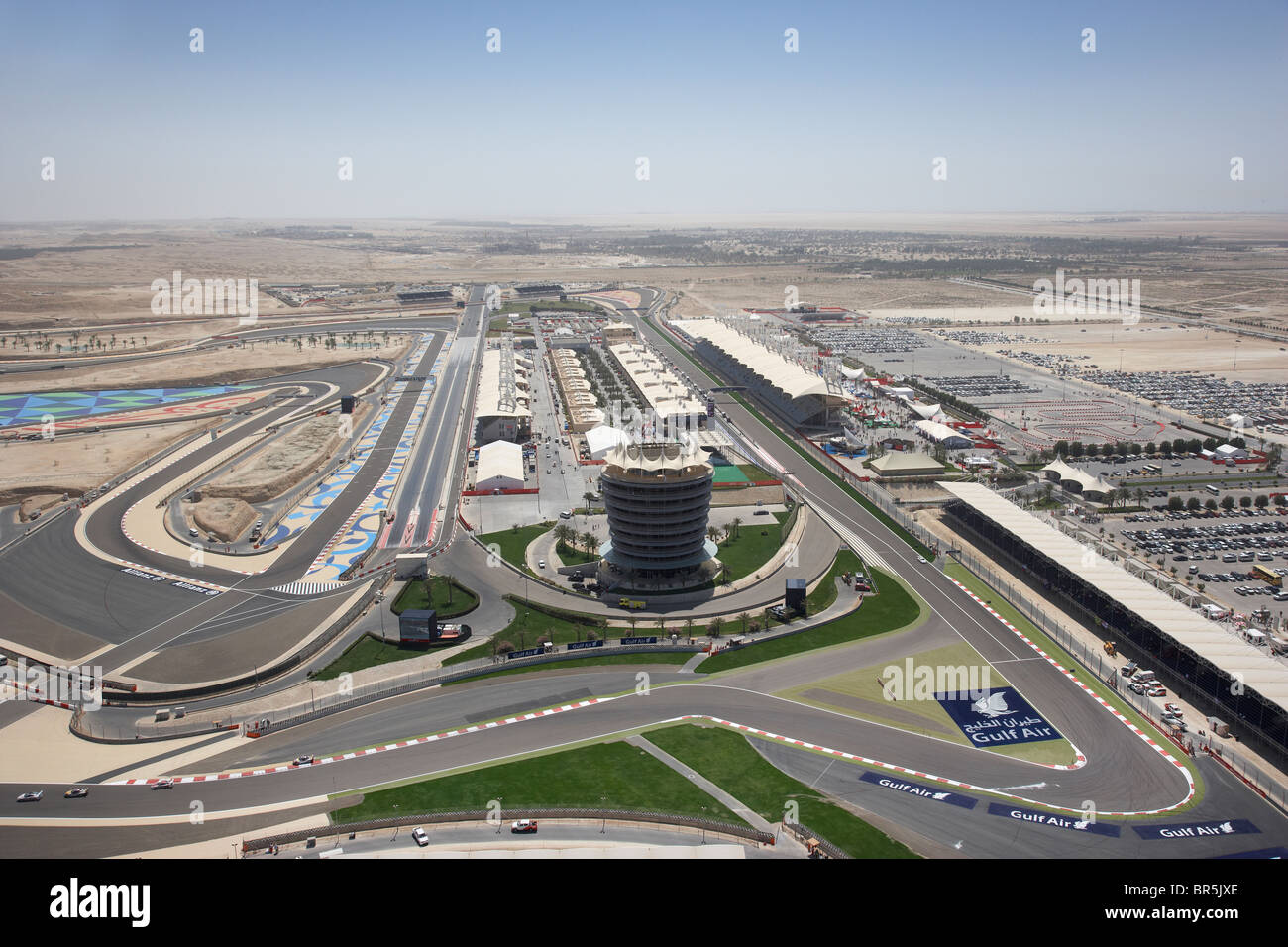 Aerial photo of the Bahrain International Circuit during the 2010 ...