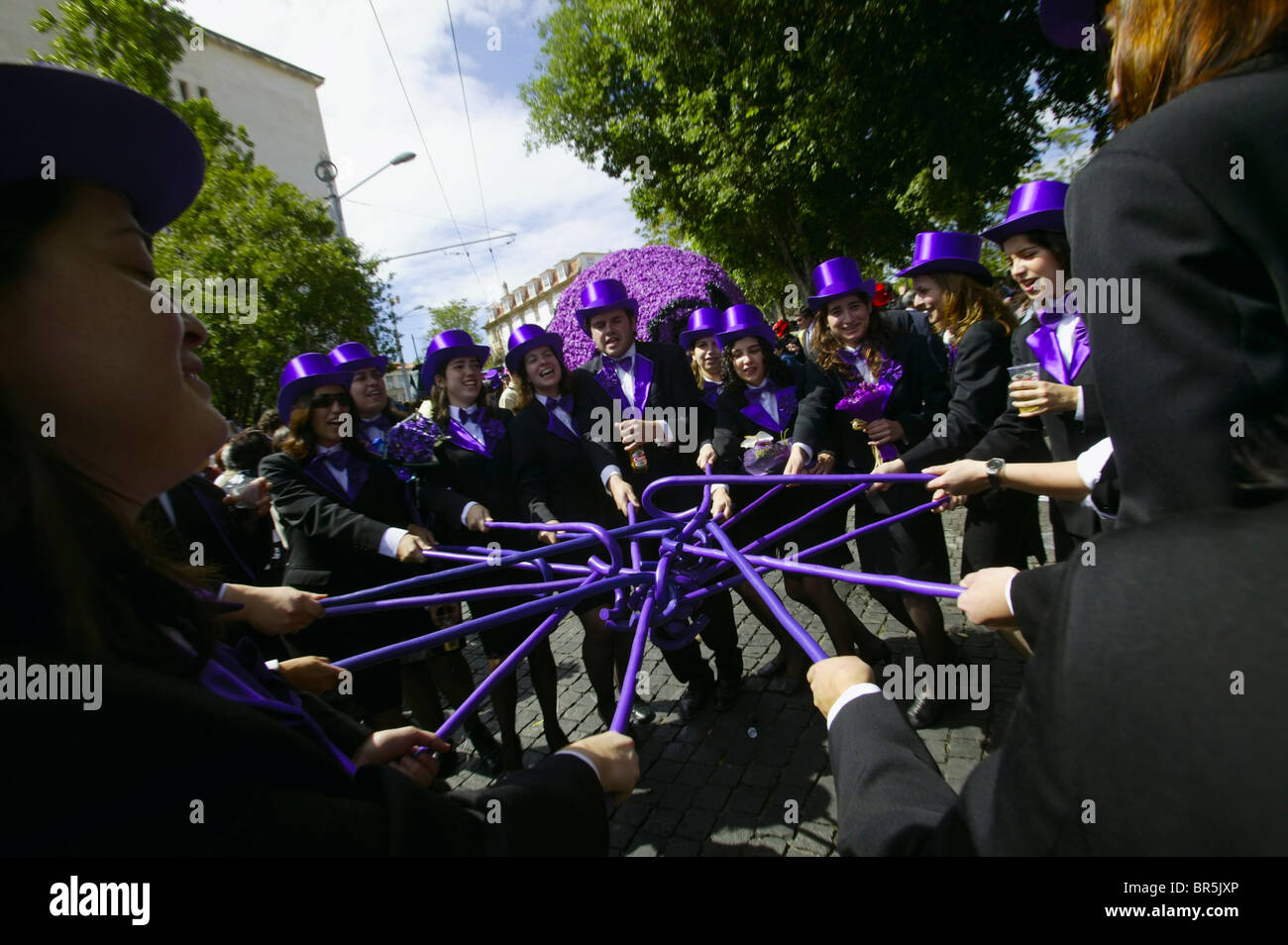 University of Coimbra students during the annual Queima das Fitas ...