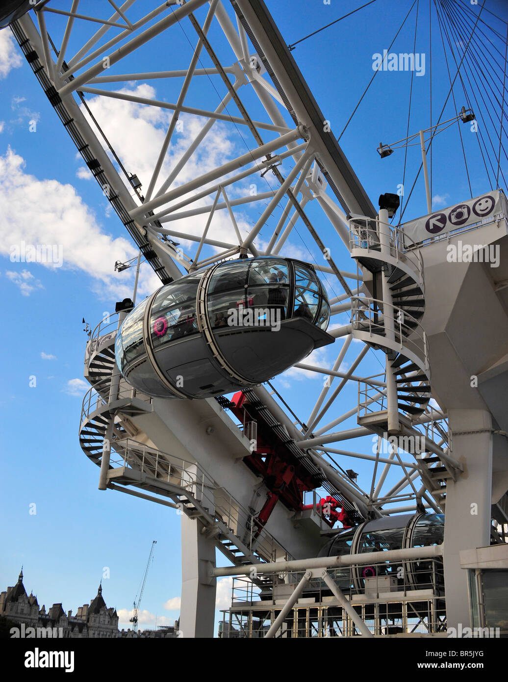 The London Eye ride showing detail Stock Photo - Alamy