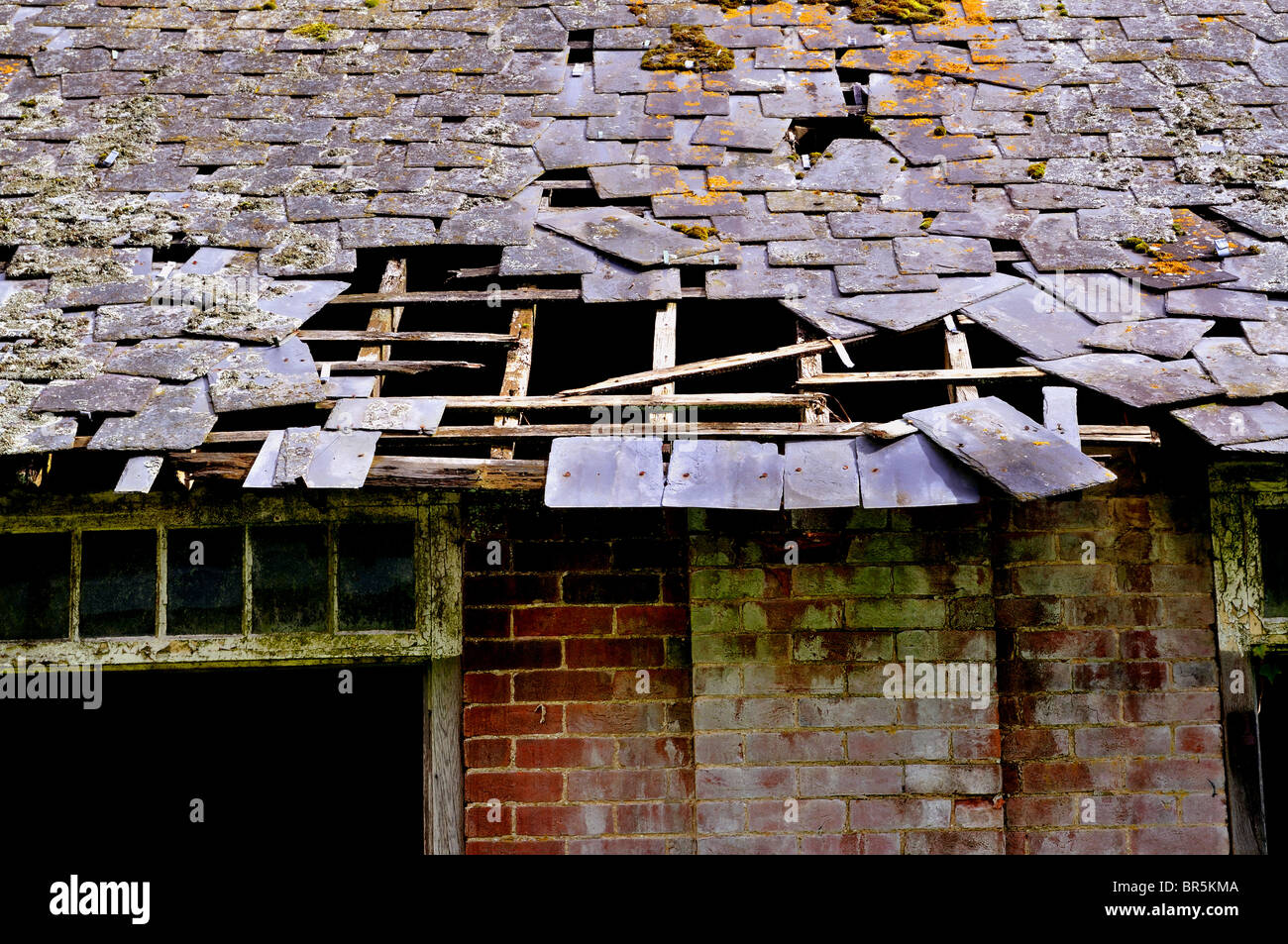 Old barn roof with broken roof tiles hi-res stock photography and ...