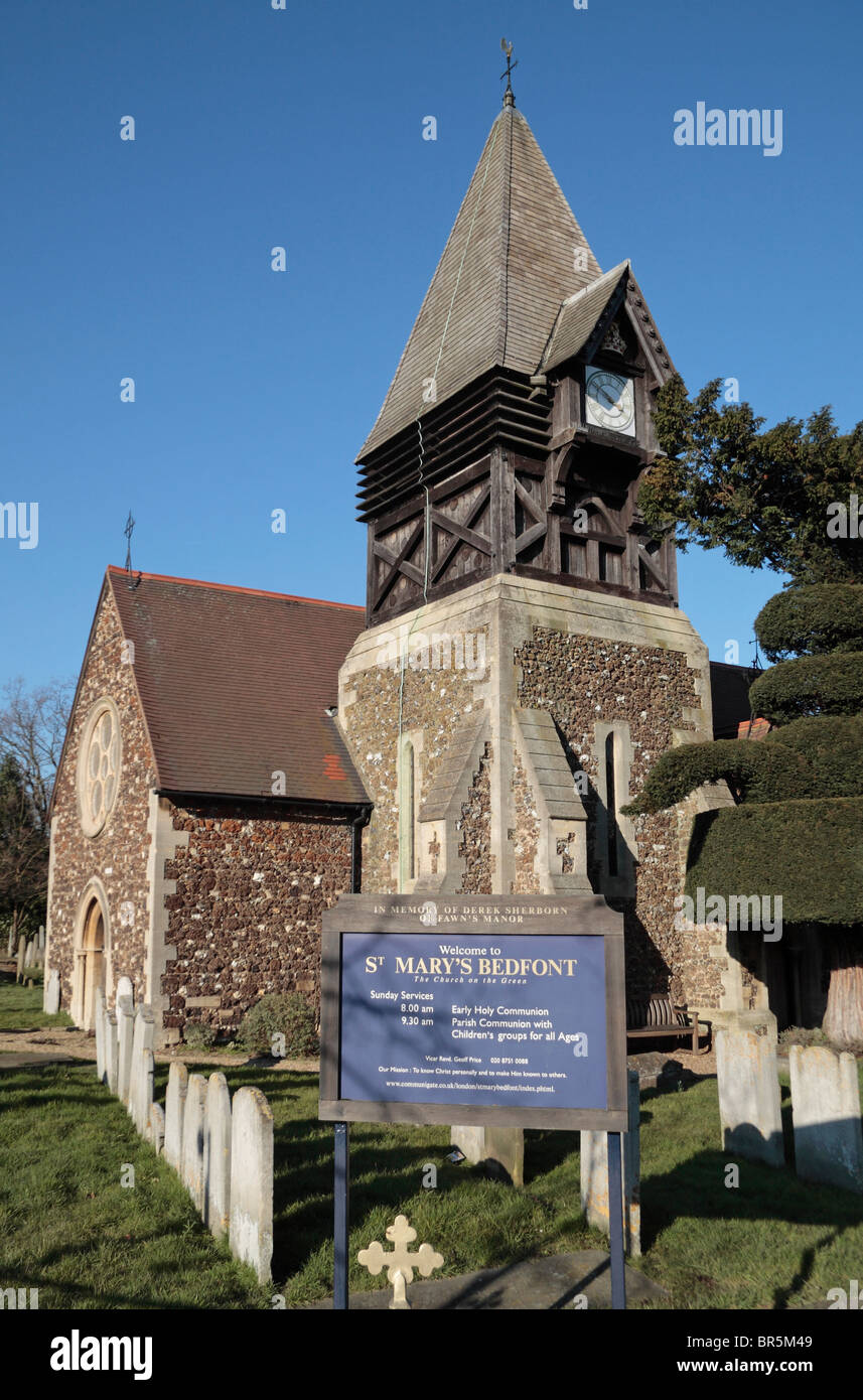 The parish church of St Mary the Virgin, Bedfont, (the Church on the ...