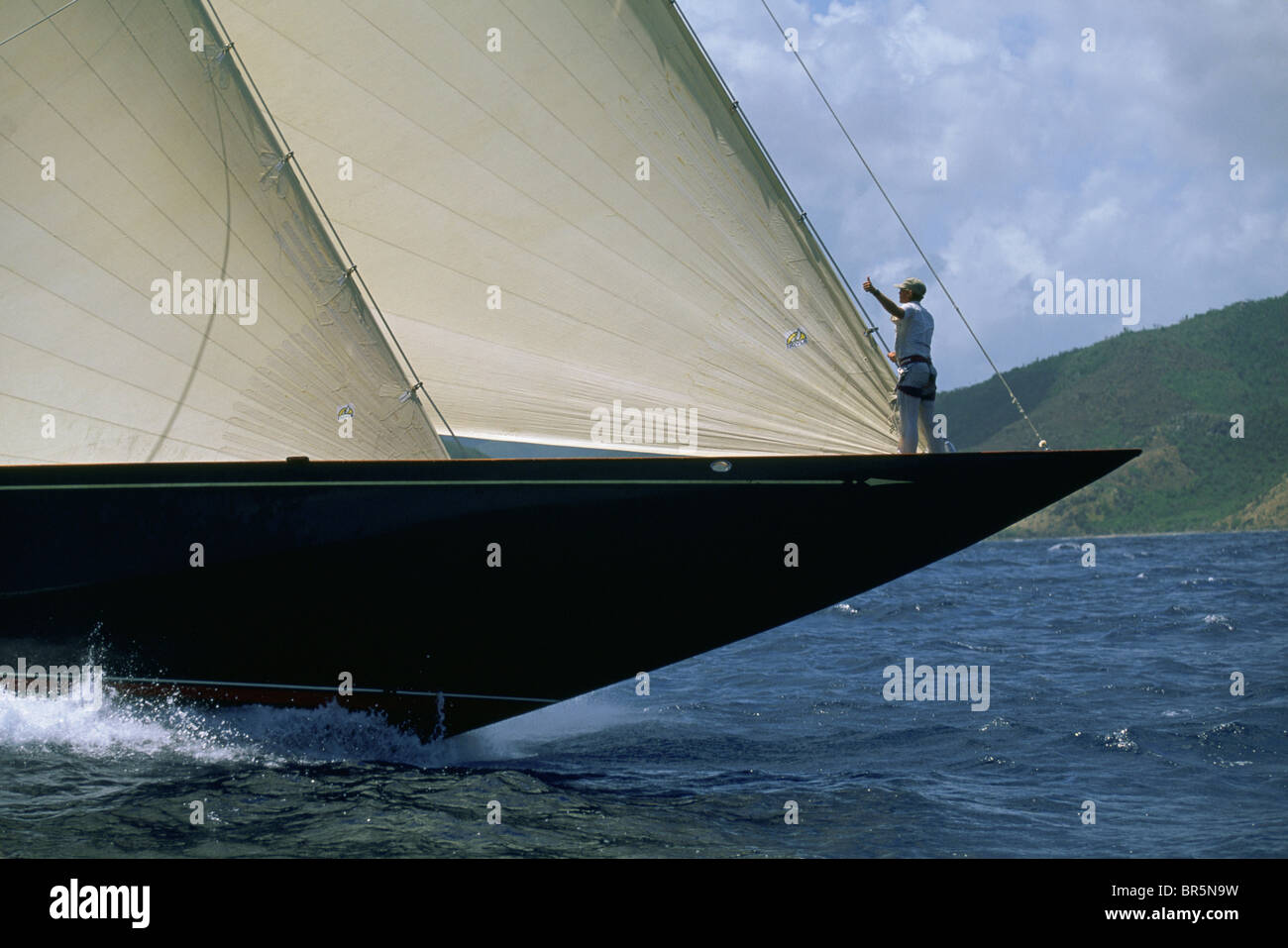 Classic Racing Yacht Caribbean Stock Photo - Alamy
