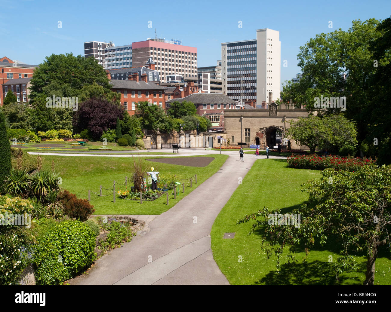 A view over the gatehouse and grounds at Nottingham Castle ...