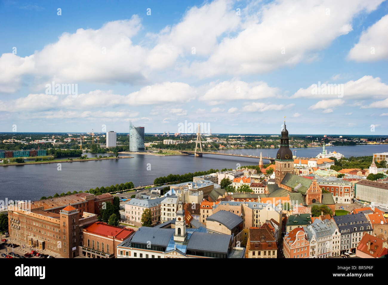 An aerial view of riga, latvia skyline hi-res stock photography and ...