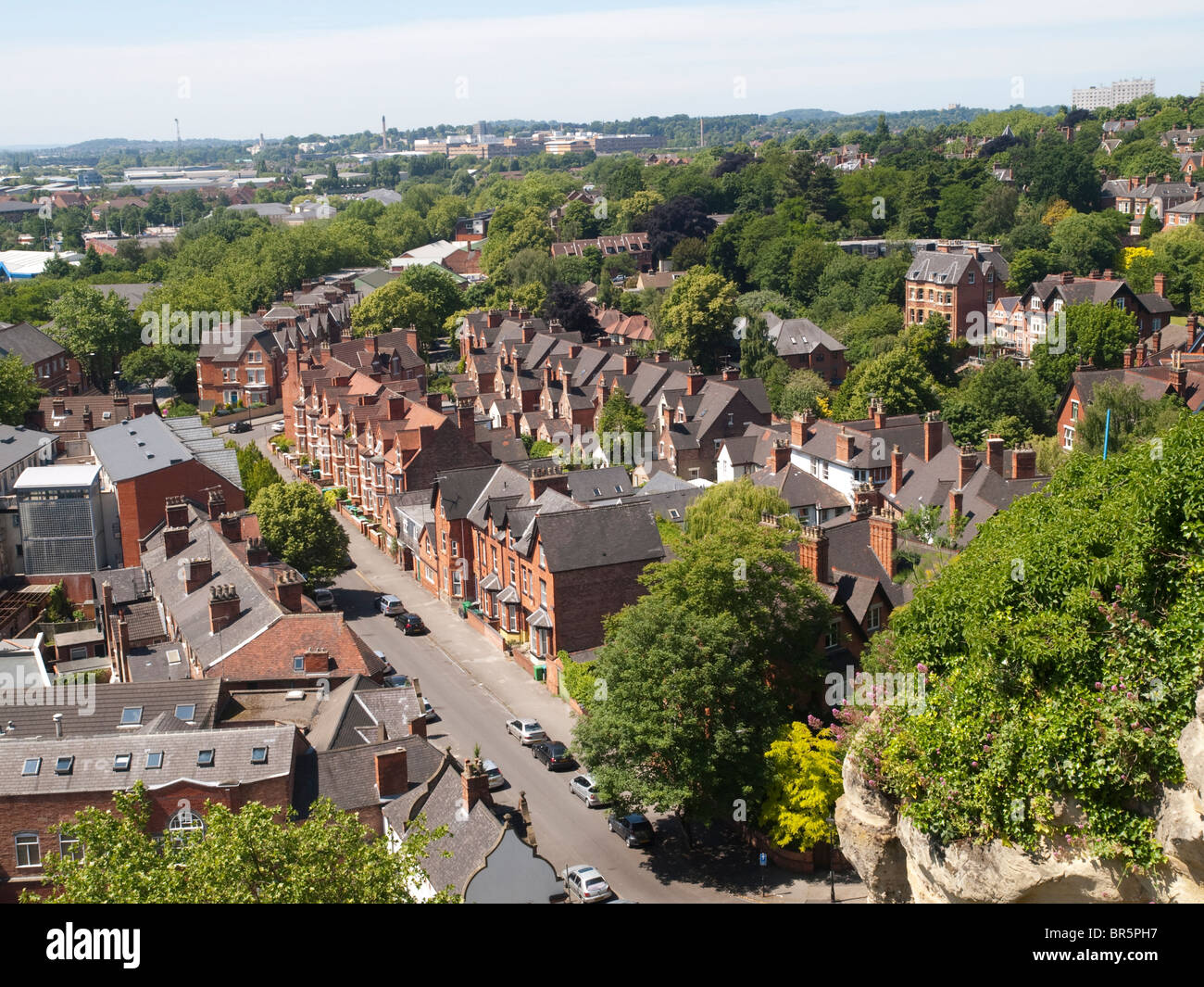 A view from the terrace at Nottingham Castle, Nottinghamshire England ...