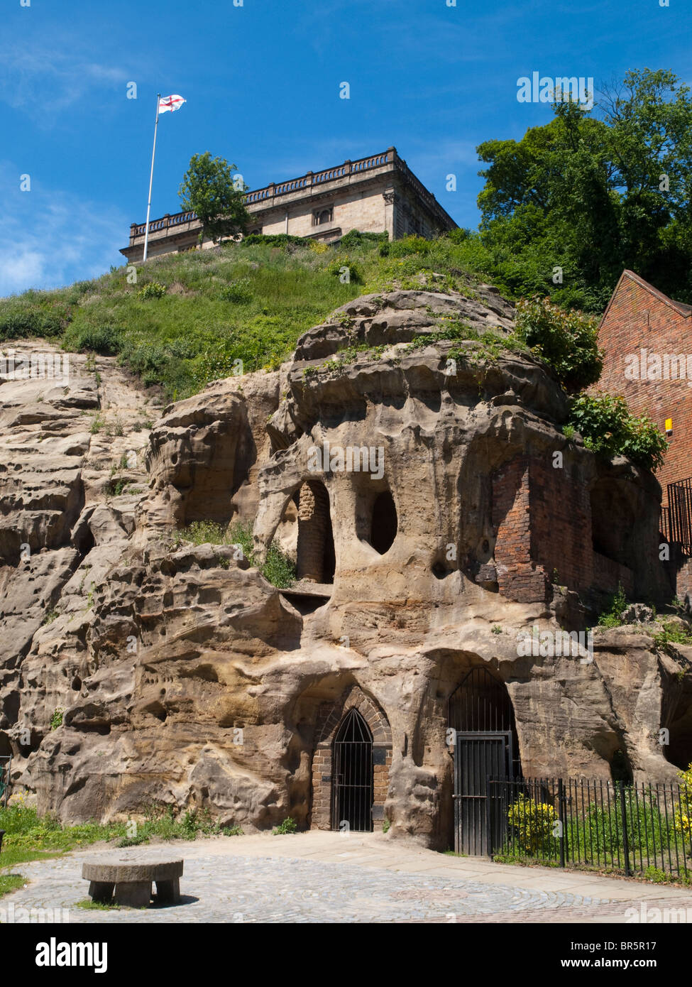 View of Nottingham Castle and Mortimer's Hole from the Brewhouse Yard ...