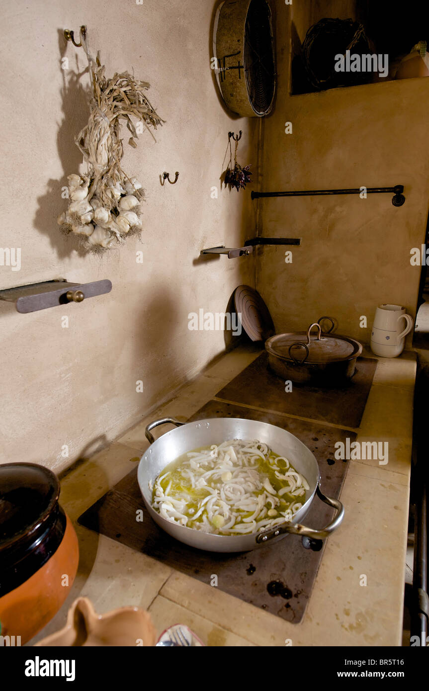 cooking seafood in a rustic kitchen Stock Photo - Alamy