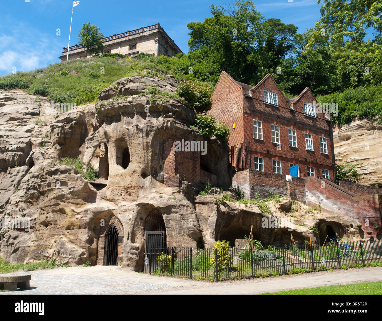 View of Nottingham Castle and Mortimer's Hole from the Brewhouse Yard ...