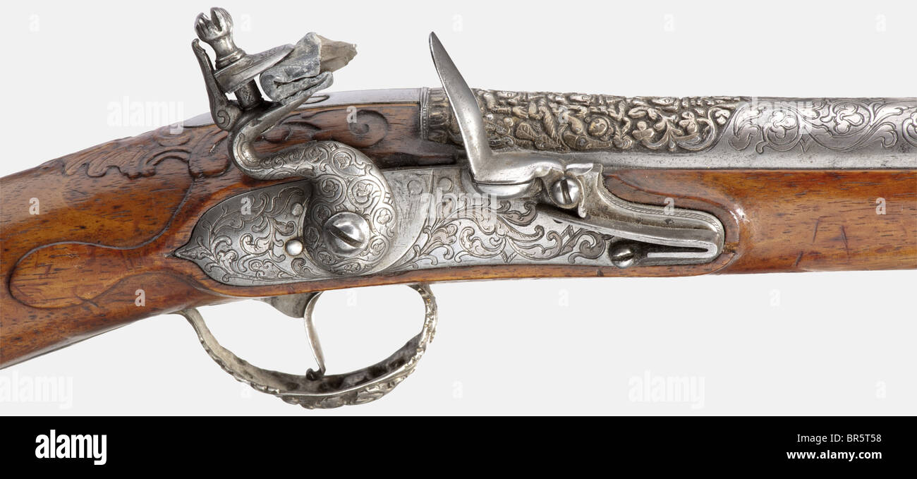 A rare short flintlock rifle, Colonial Spanish/Portuguese, middle of ...