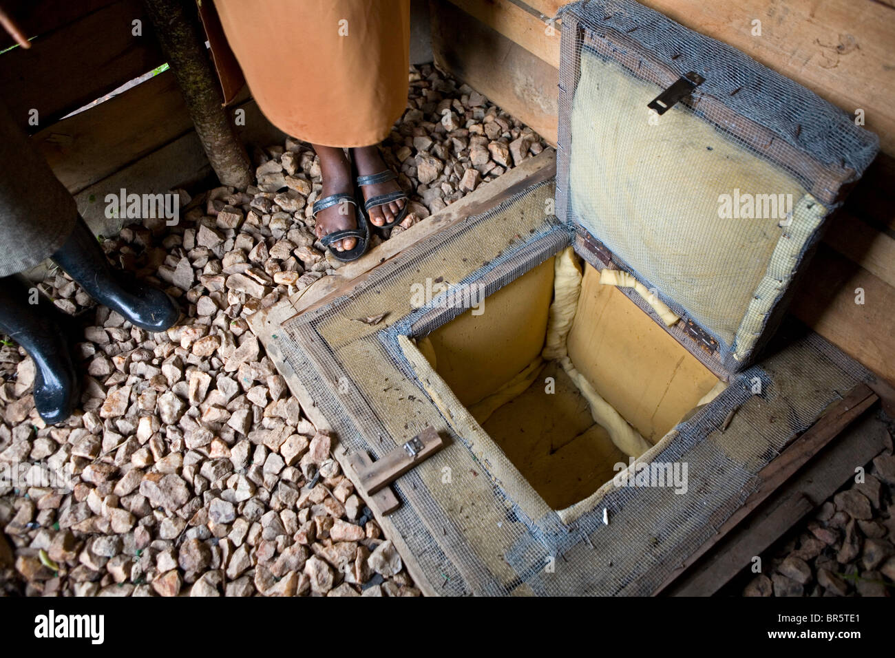 A Charcoal fridge at the Grail farm near Mbarara in Uganda Stock Photo ...