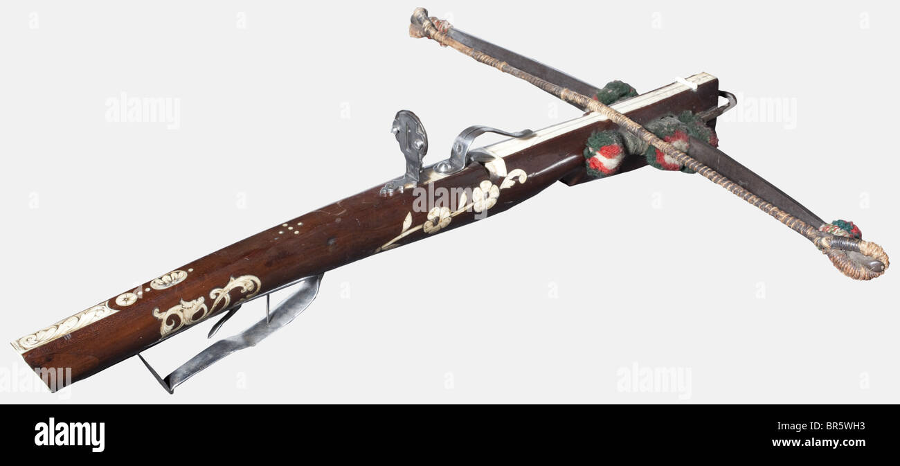 A German bone-inlaid hunting/sporting crossbow, 18th century Massive ...
