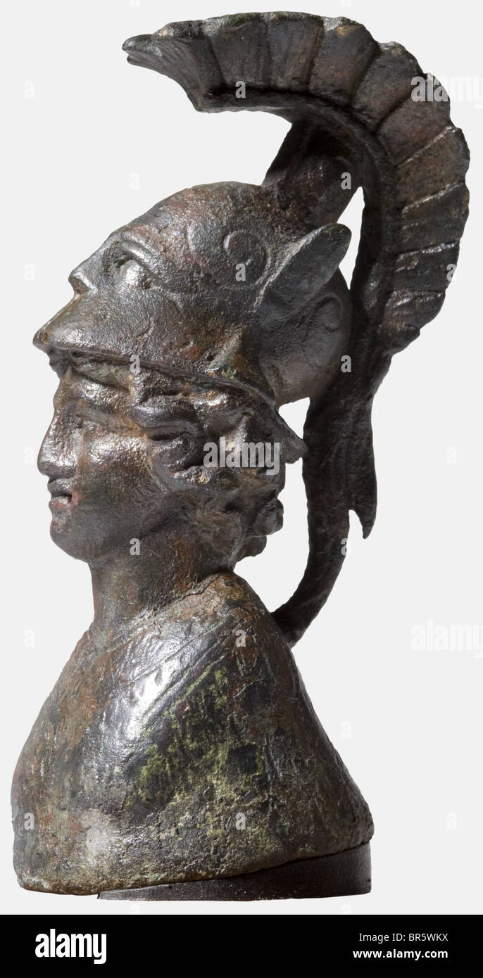 A Roman bust of Minerva, 2nd century A.D. Hollow cast bronze ...