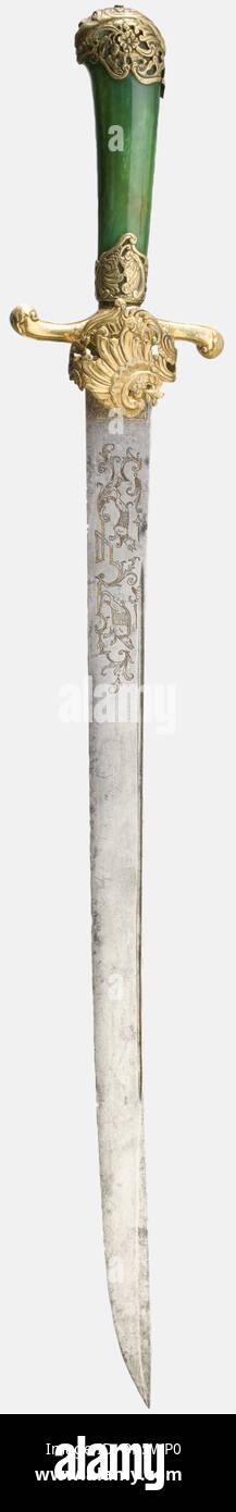 A German hunting sword, end of the 18th century Slightly curved blade ...