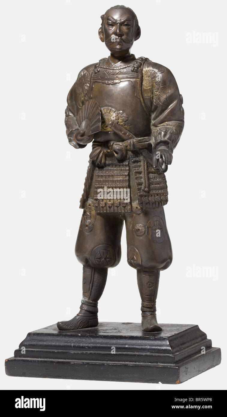 A Japanese figure of a samurai warrior, Meiji period Elaborately ...