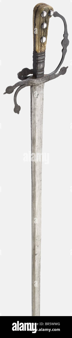 A German silver-decorated hunting sword with scabbard, mid-17th century ...