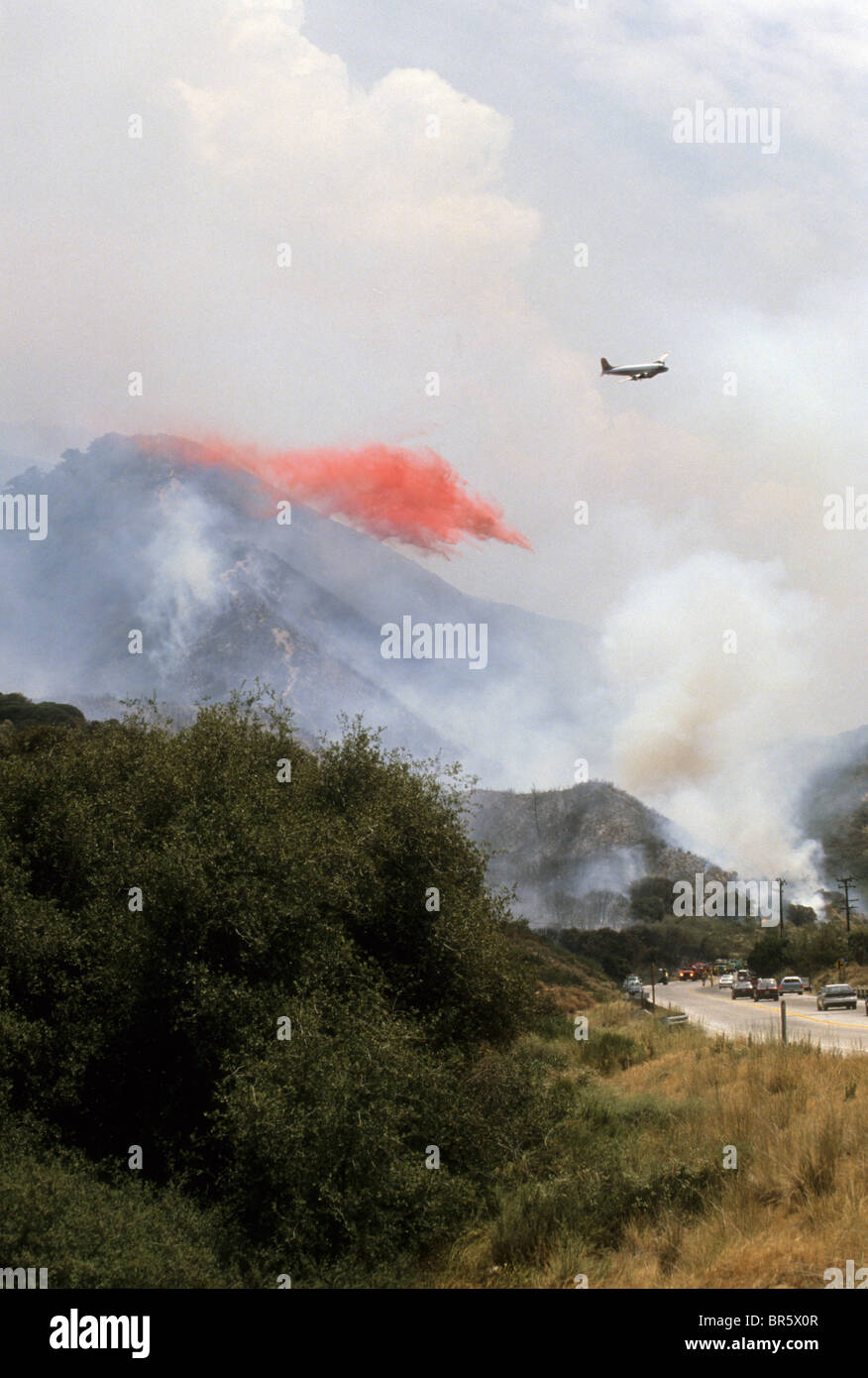 fire firefighter fight brush forest tree burn drop air Phoscheck ...