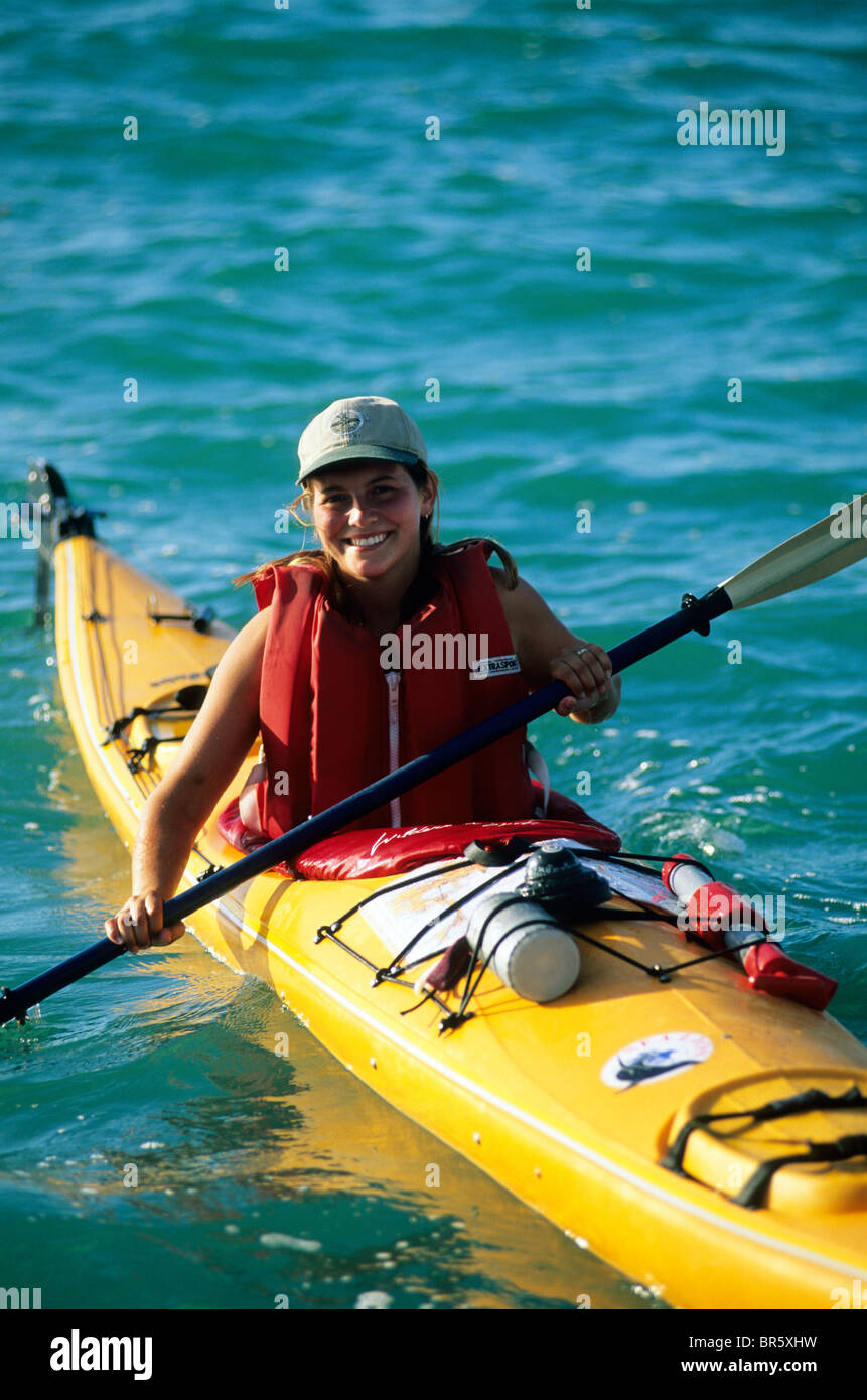 A sea kayaker paddles in the Florida Keys Florida Stock Photo - Alamy