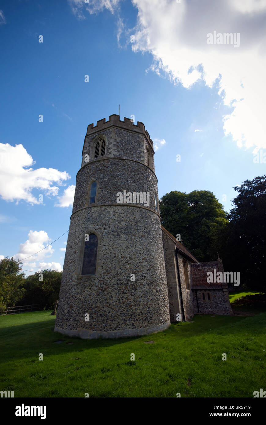 St Mary's Parish Church Great Shefford Berkshire UK Round Tower Stock ...