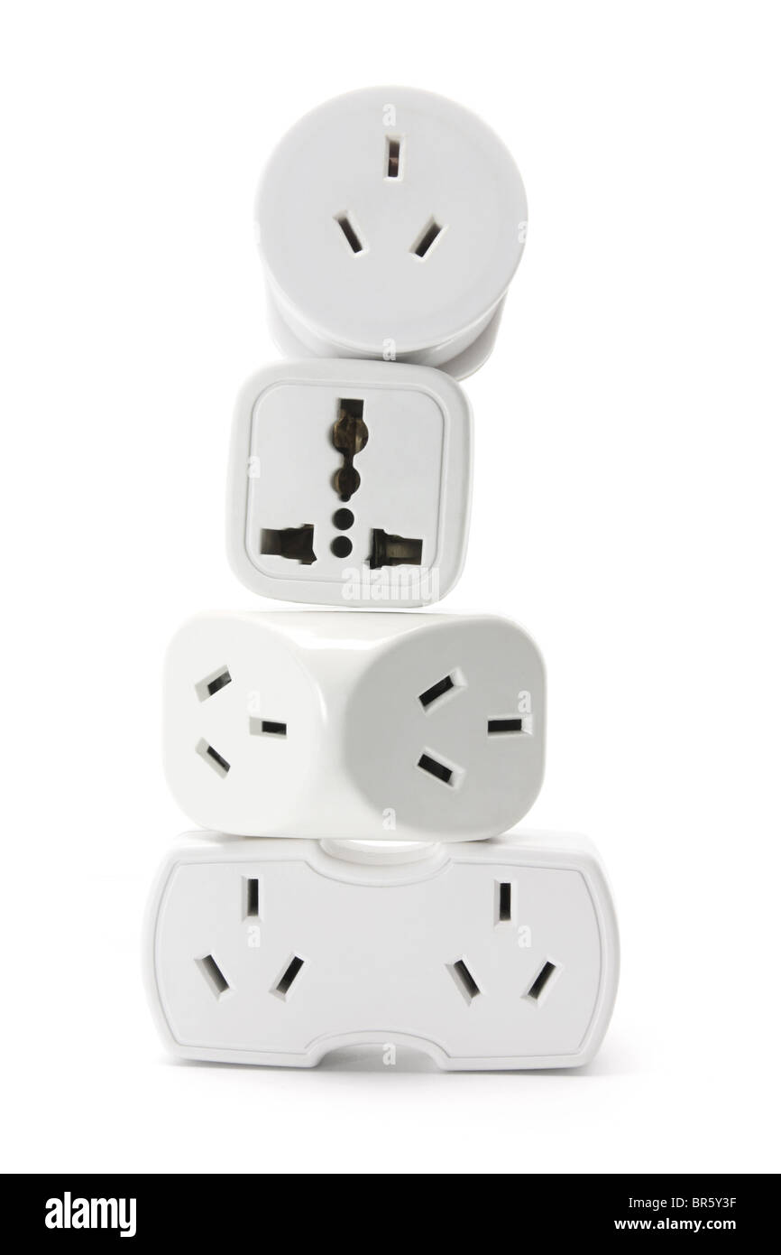 Stack of Power Adaptors Stock Photo - Alamy