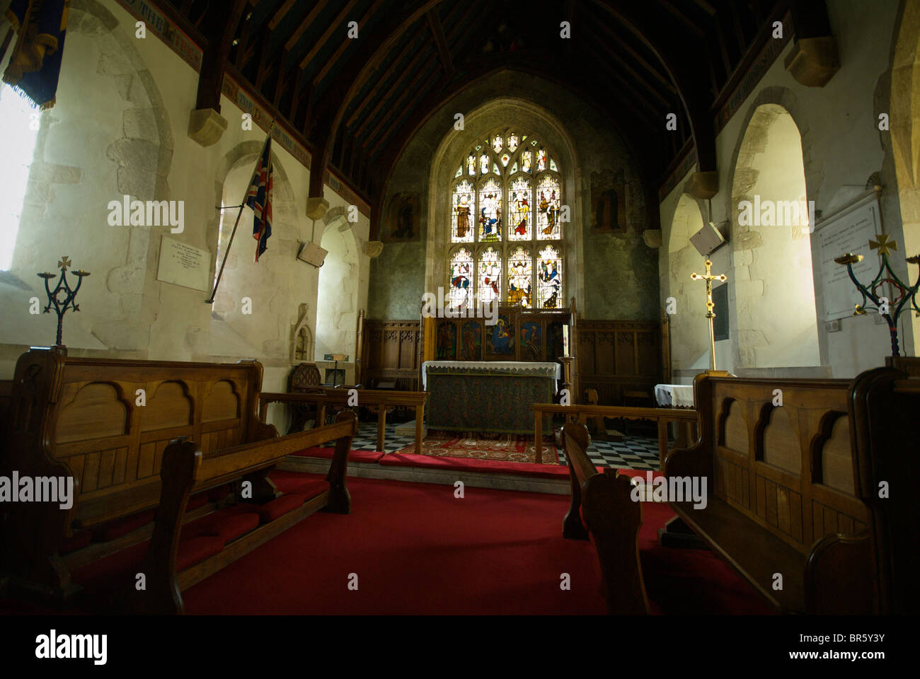 St Mary's Parish Church Great Shefford Berkshire UK Interior Stock ...