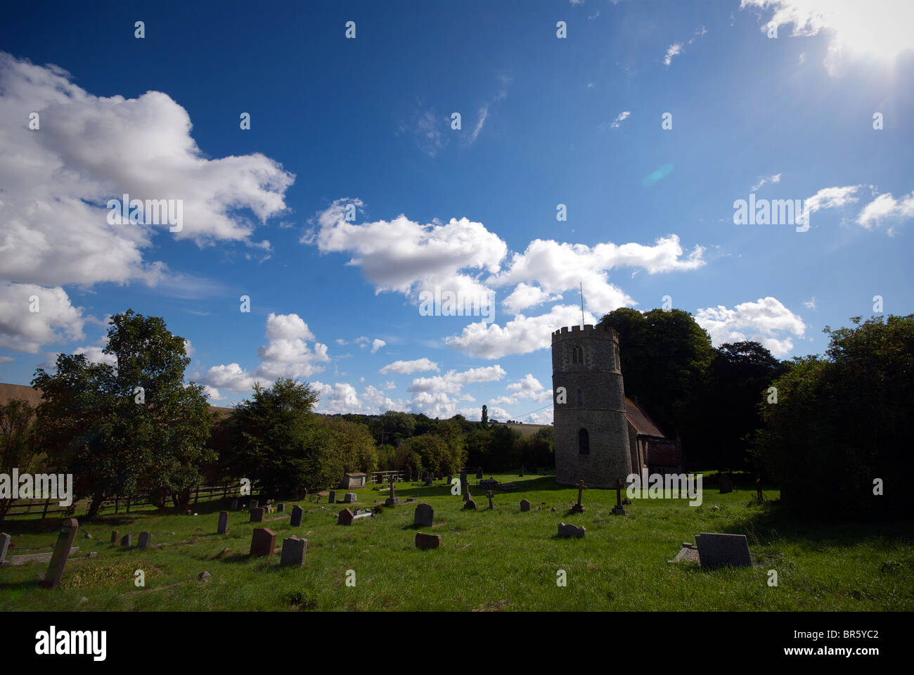 St Mary's Parish Church Great Shefford Berkshire UK Round Tower Stock ...