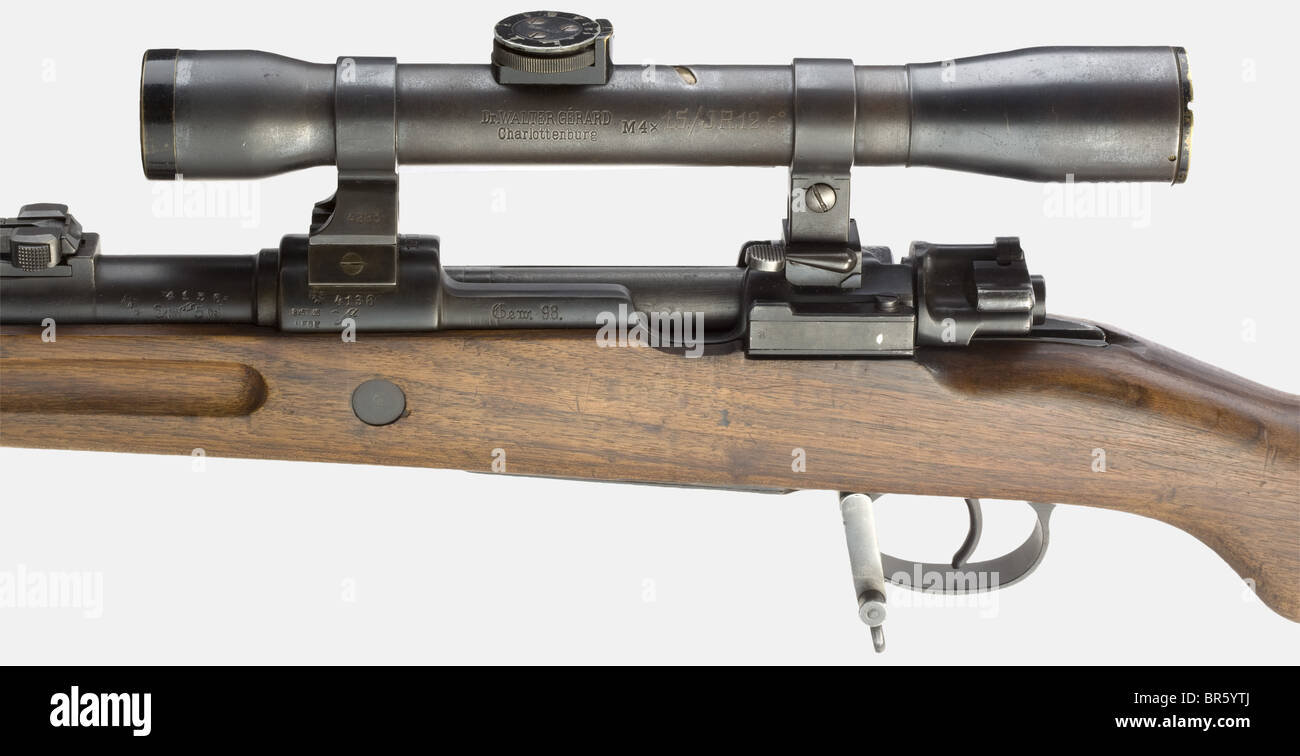 A scope rifle 98 with Gérard scope, Reichswehr, 8 x 57 cal., no. 4136a ...