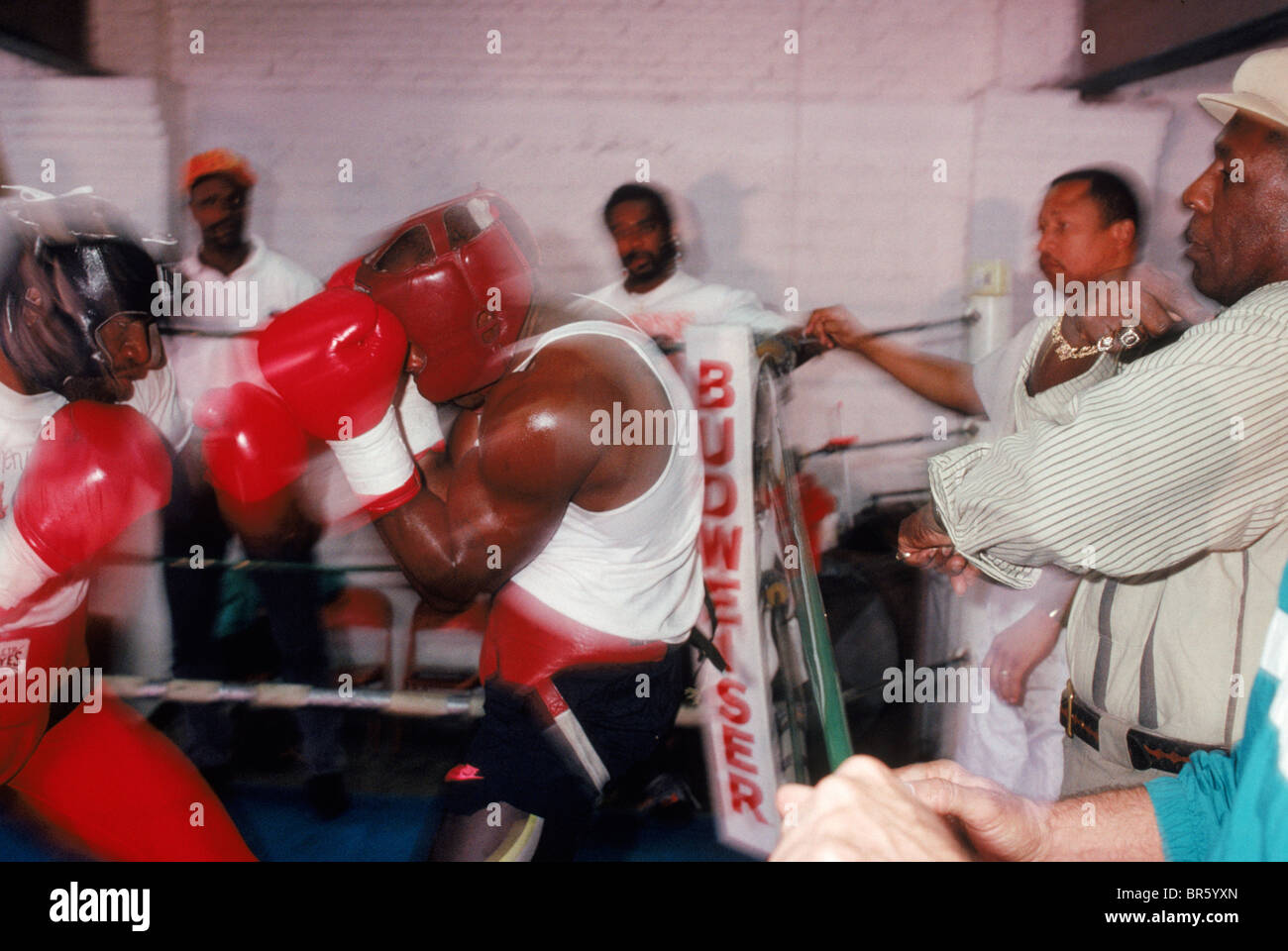 George Benton trainer with boxers in Houston Texas Stock Photo - Alamy