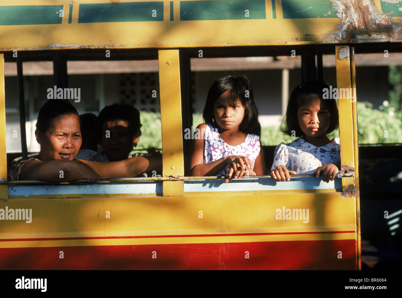 Children on a bus Stock Photo - Alamy