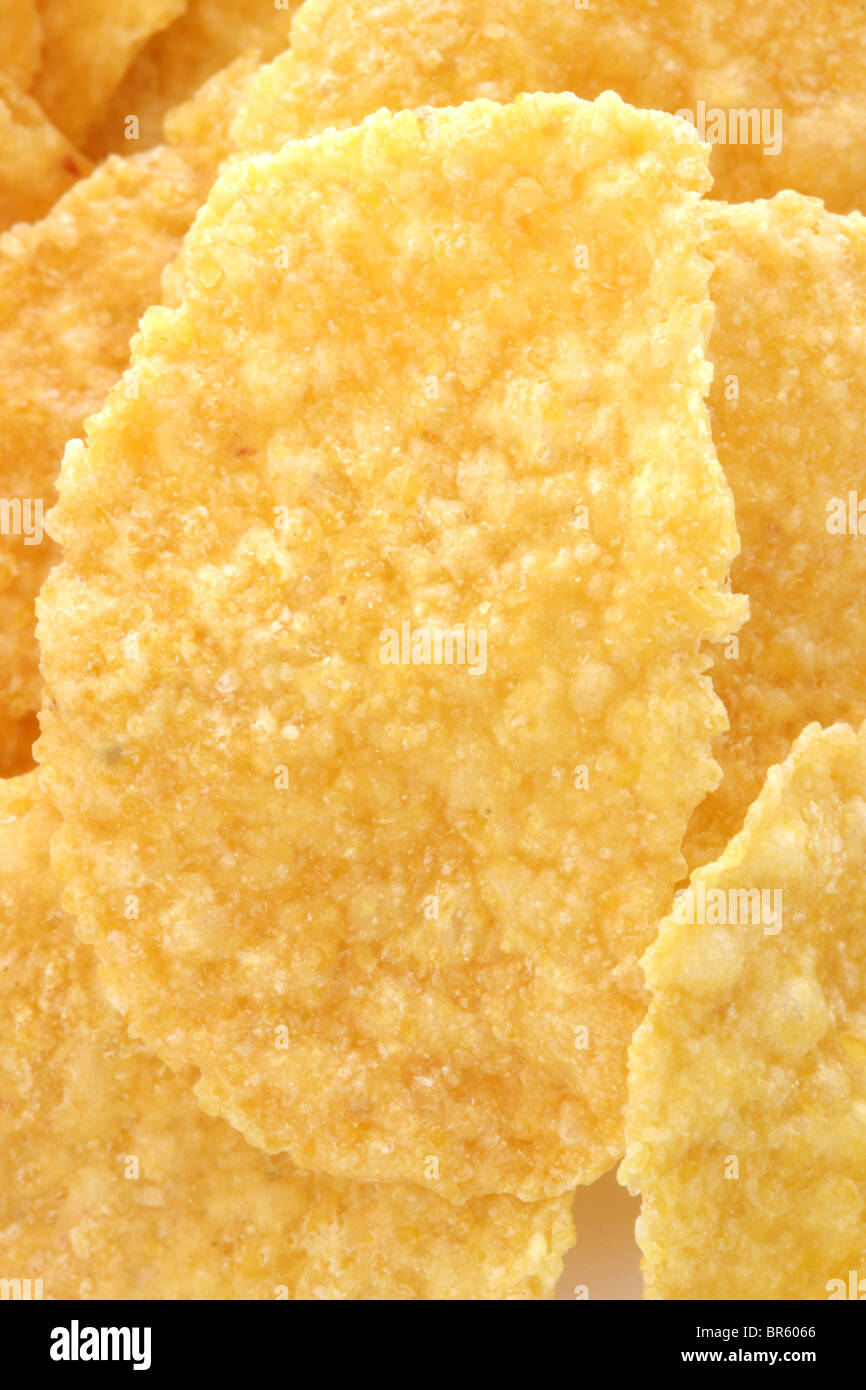Corn flakes scattered - macro view Stock Photo - Alamy