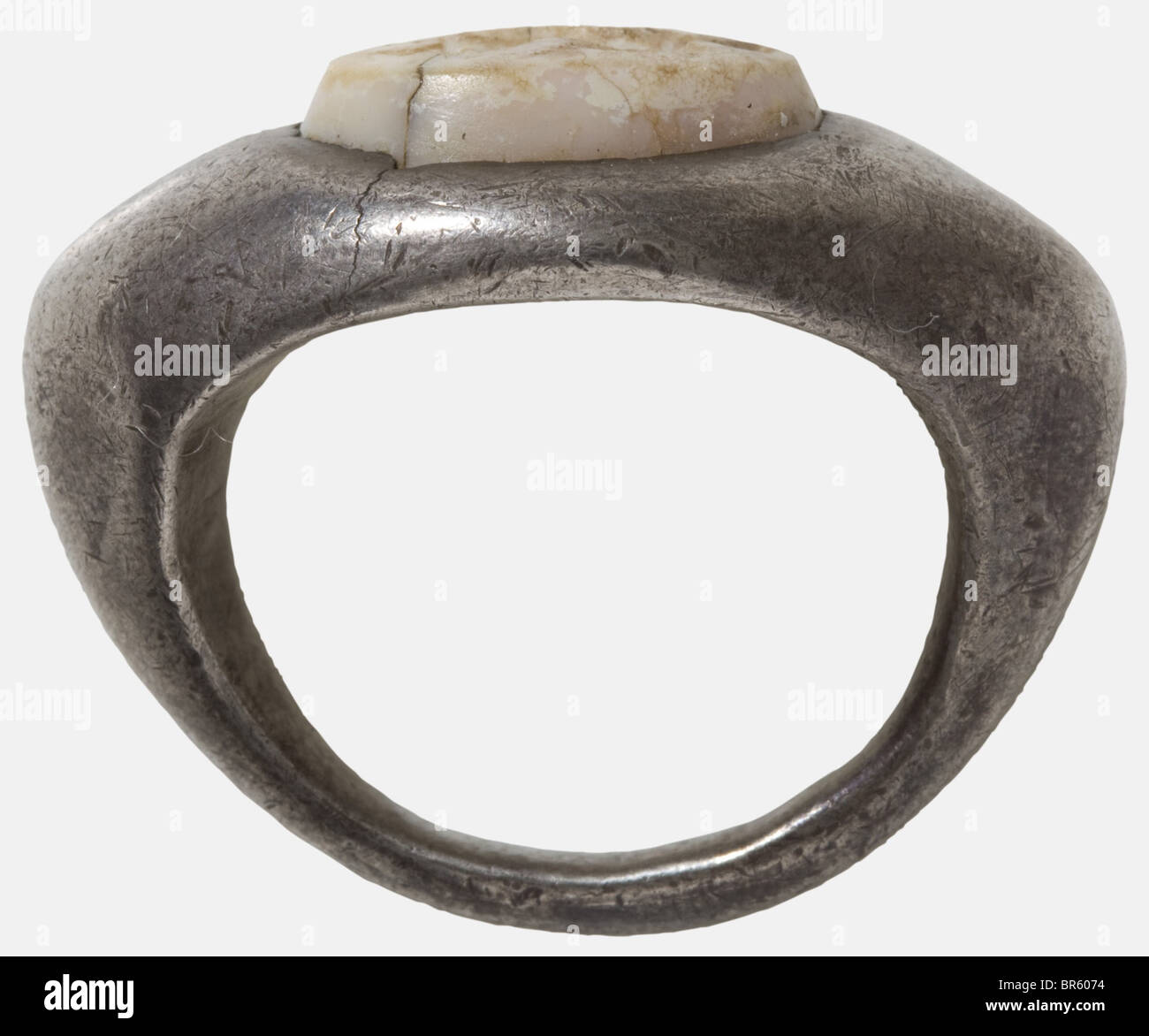 A silver Roman intaglio ring, 2nd/3rd century A.D. Heavy, silver shank ...