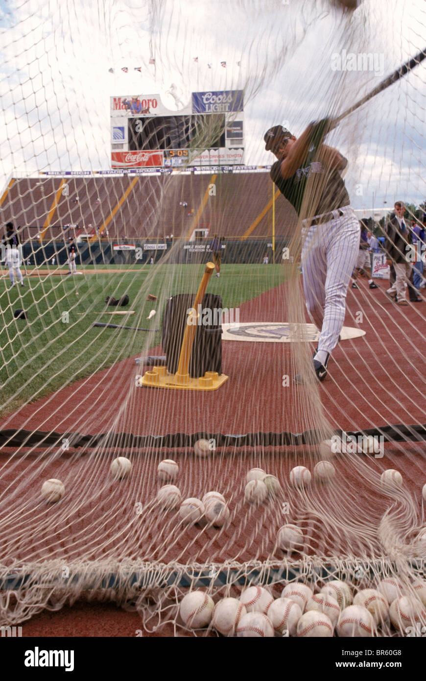 Baseball stadium. warming up. batting practice Stock Photo - Alamy