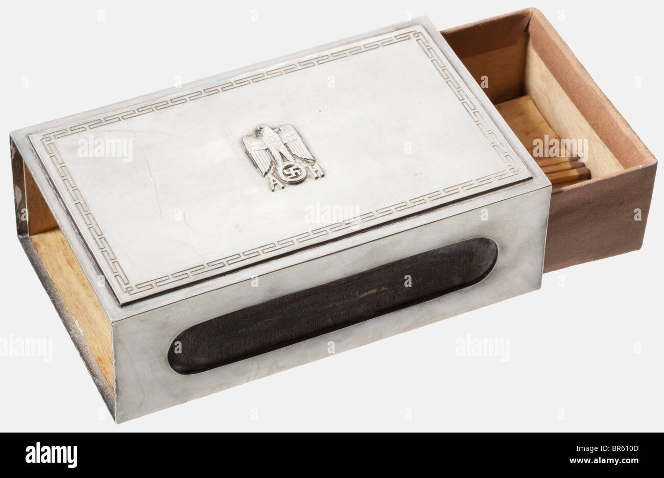 Adolf Hitler, a silver matchbox case from his official smoker set ...