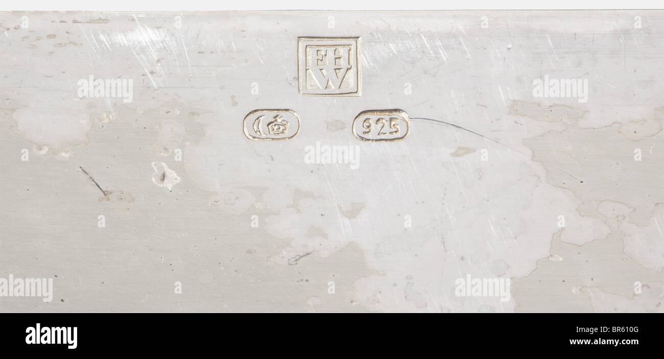 Adolf Hitler, a silver matchbox case from his official smoker set ...