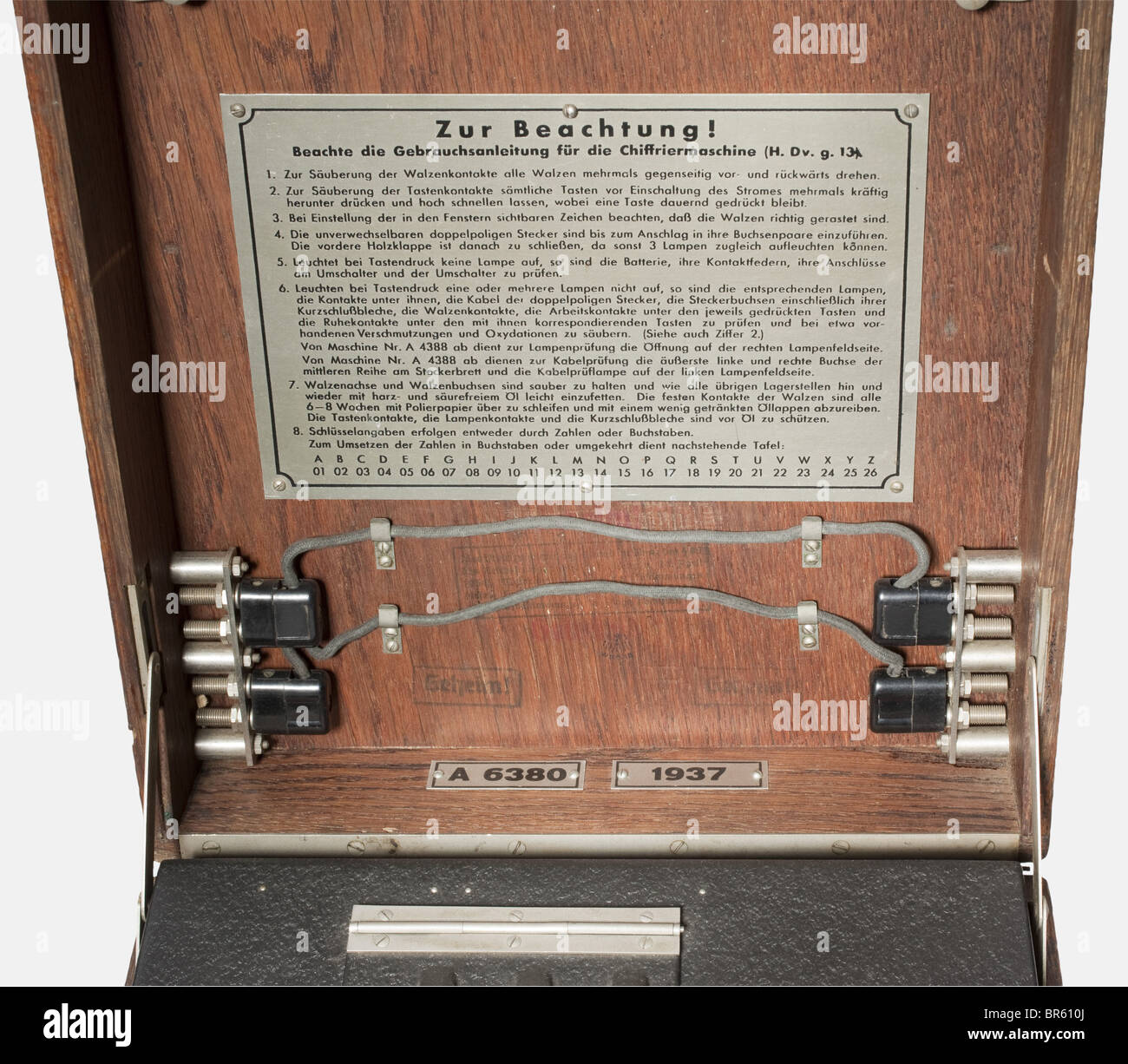 A German Cypher Machine Enigma I Army Issue No A 6380 Manufactured In 1937 By Cypher