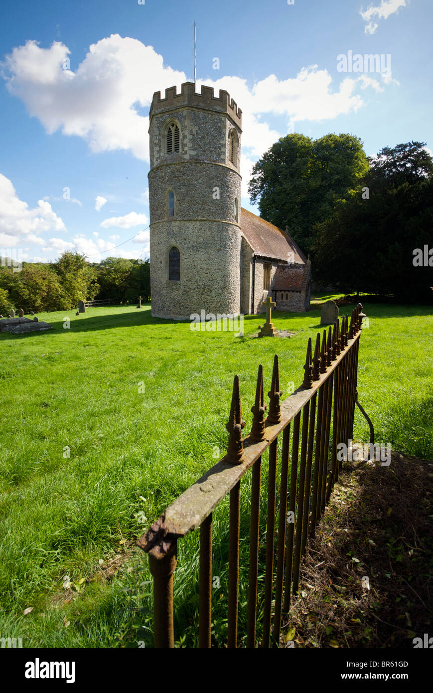 St Mary's Parish Church Great Shefford Berkshire UK Round Tower Stock ...