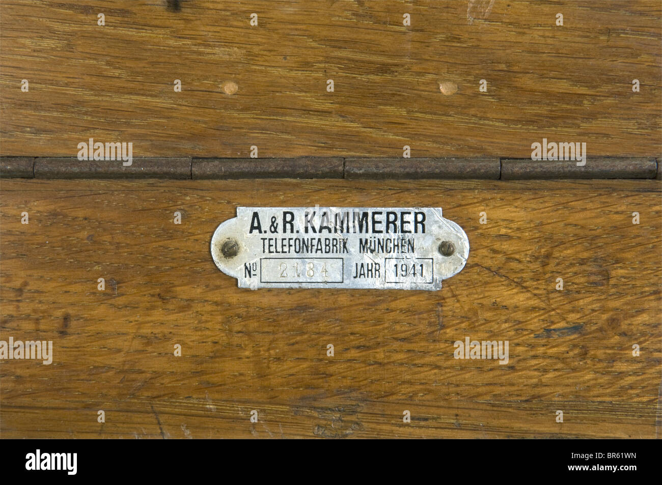 A German army telephone switchboard., Ten lines complete with their ...
