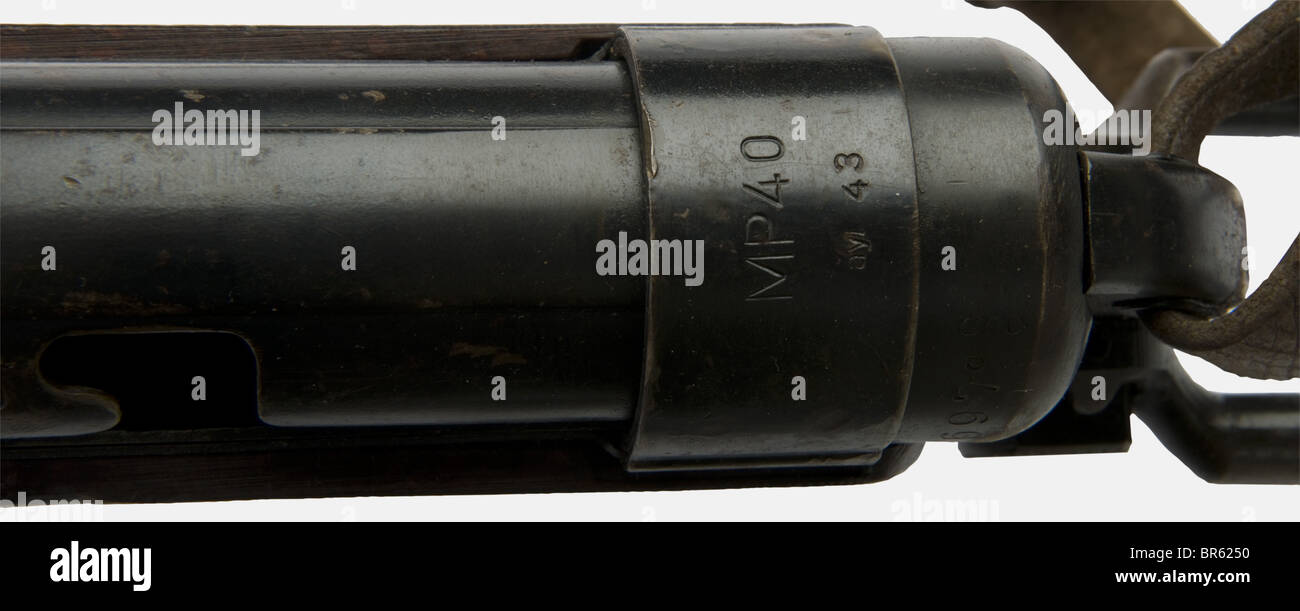 A German submachine gun MP 40, stamped "ayf" and "1943" (Waffenfabrik B ...