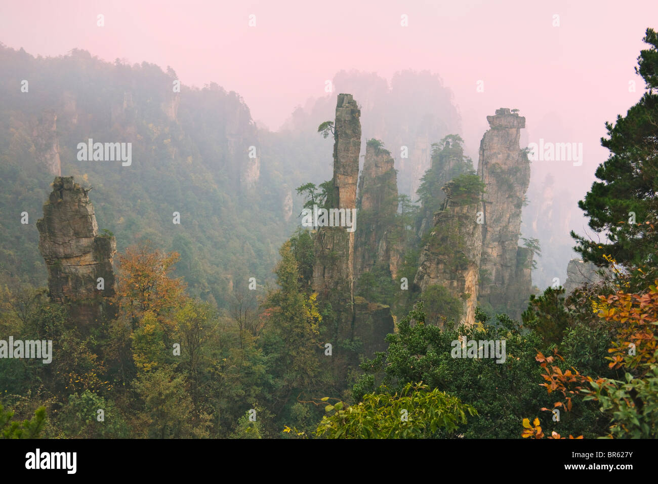Sandstone peaks of Mt Tianzi (Son of Heaven Mountain), Wulingyuan ...