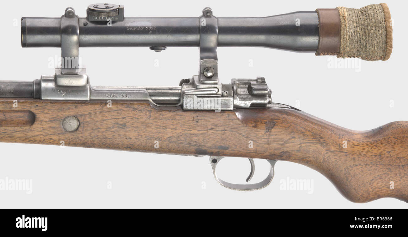 A scope rifle 98, Amberg, with Oigee Berlin scope, 8 x 57 cal., no ...