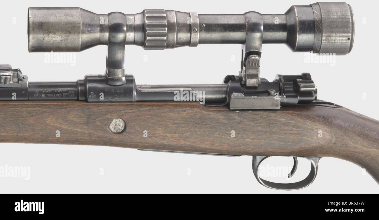A scope rifle 98 k, code "dot 1944", with Waffen-SS frog mount and ...