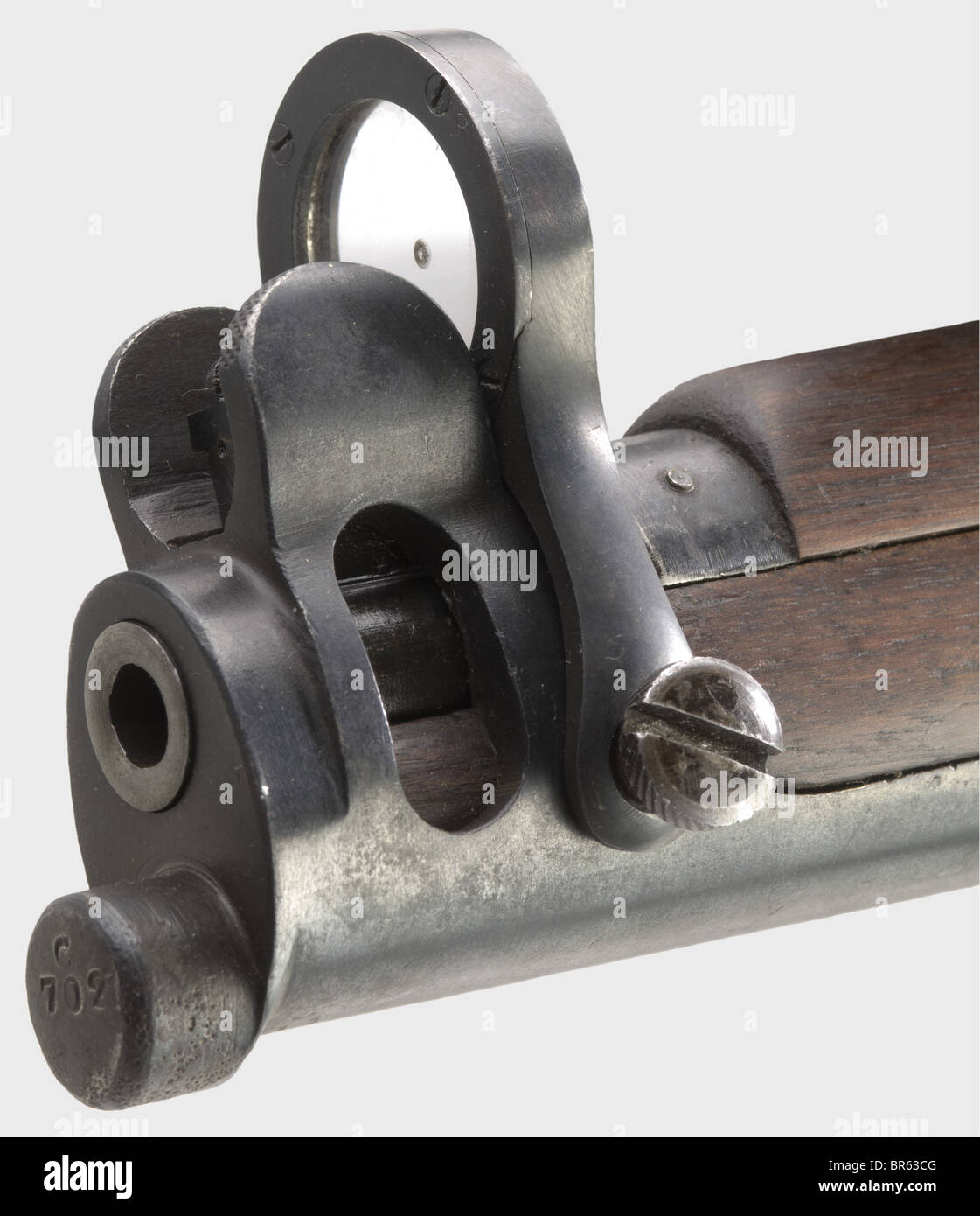 A sniper rifle Lee-Enfield (SMLE) Mark III* with dioptre and trench ...