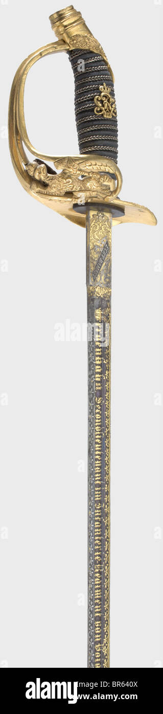 A small-sword presented as a prize for marksmanship 1894, for ...