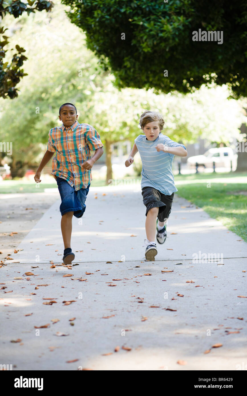 Two boys racing hi-res stock photography and images - Alamy