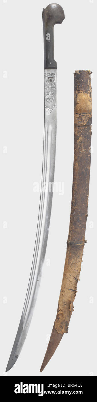 A shashqa for Kuban Cossacks(?)., Slightly curved, single-edged blade ...