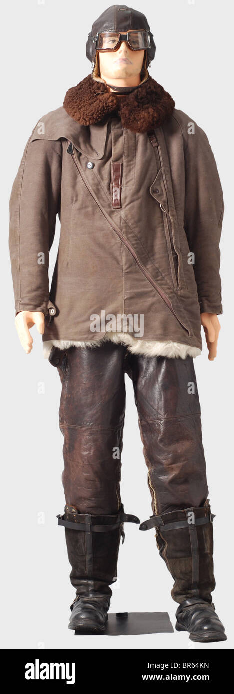 A special winter flying suit for Luftwaffe pilots., A LKp W101 brown ...