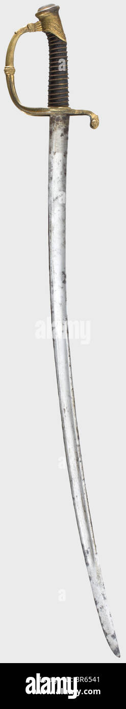 A model 1826 sabre for officers, of the infantry. Slightly curved blade ...